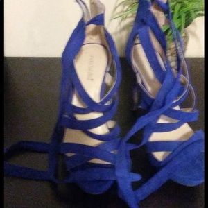 Shoes | Blue Rap Around High Heels | Poshmark
